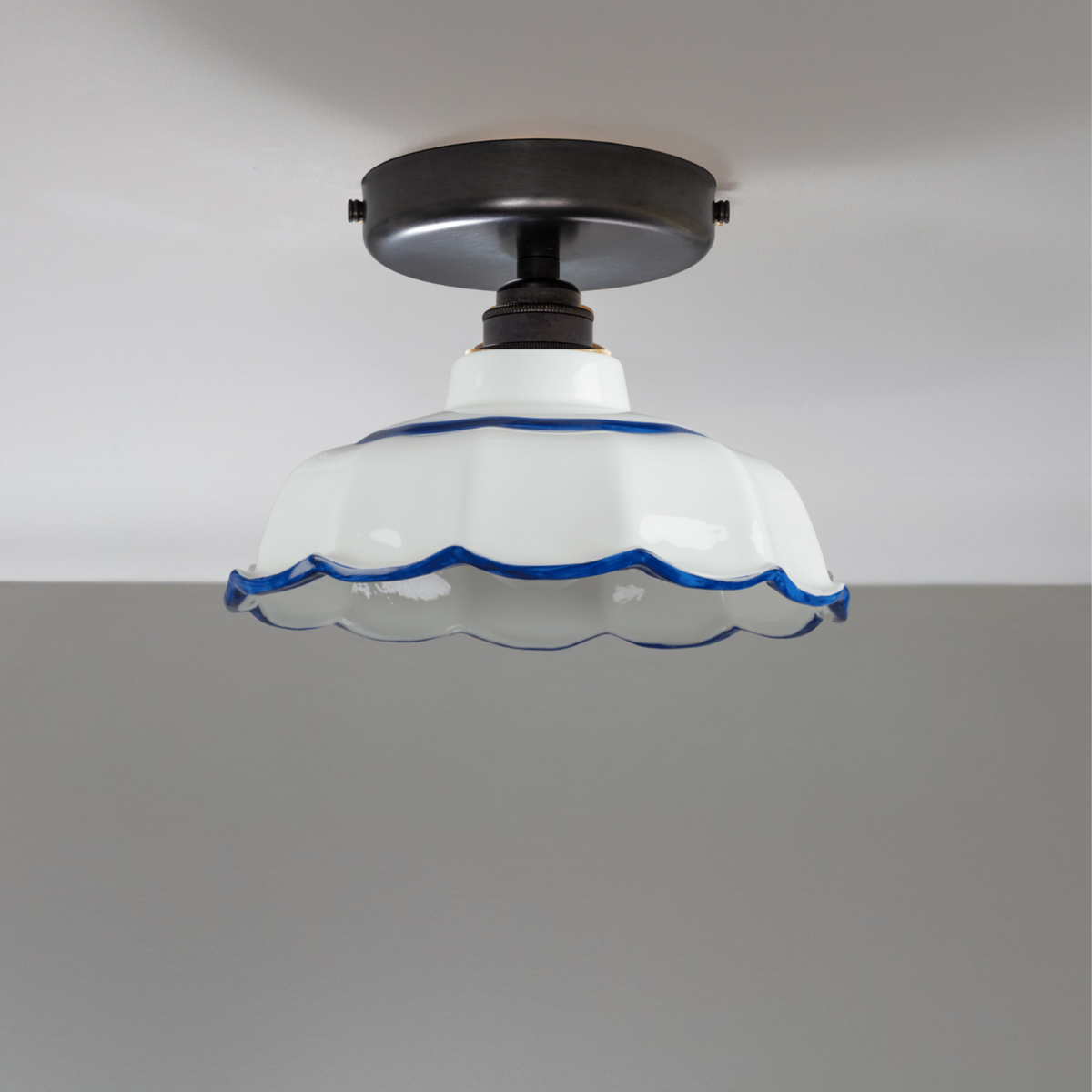Avalon Delft Hand-painted Trim Flush Mount Light – Lyngard